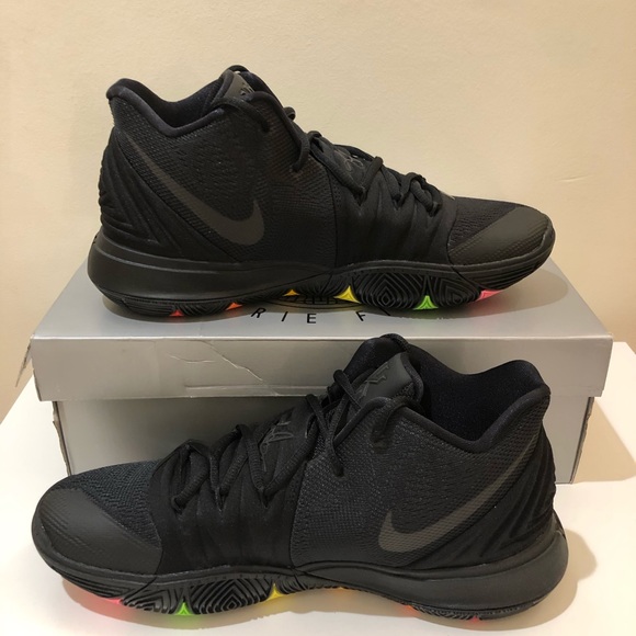 Nike | Shoes | Nib Nike Kyrie 5 Black Rainbow Soles Multicolor | Poshmark
